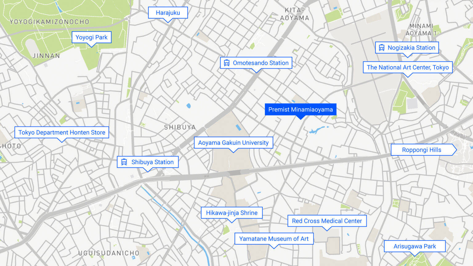Premist Minamiaoyama Area Map | Housing Japan